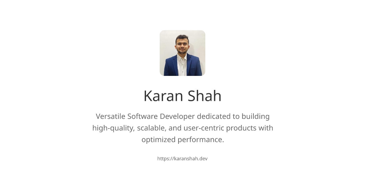 Karan Shah - Resume